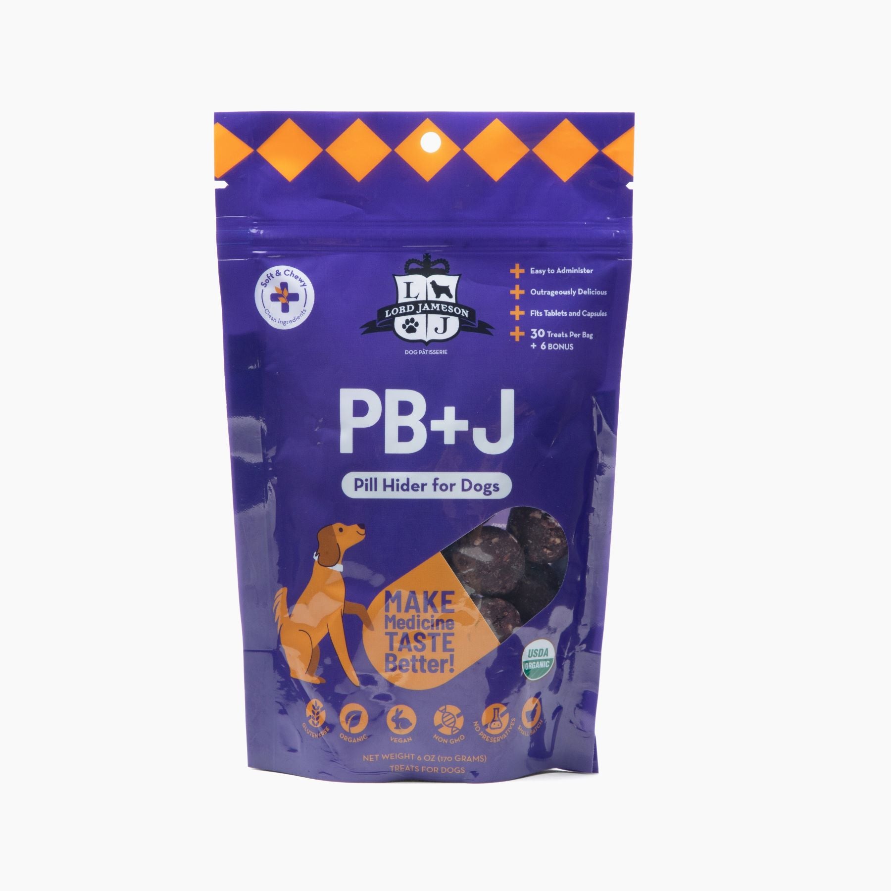 PB+J Organic Pill Hider Dog Treats | 6 oz